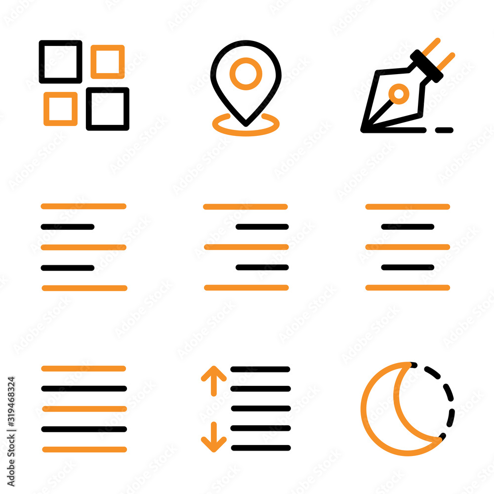 Basic User Interface Icon Set Outline Include Mouse Pointer Cursor Click Alarm Timer Clock