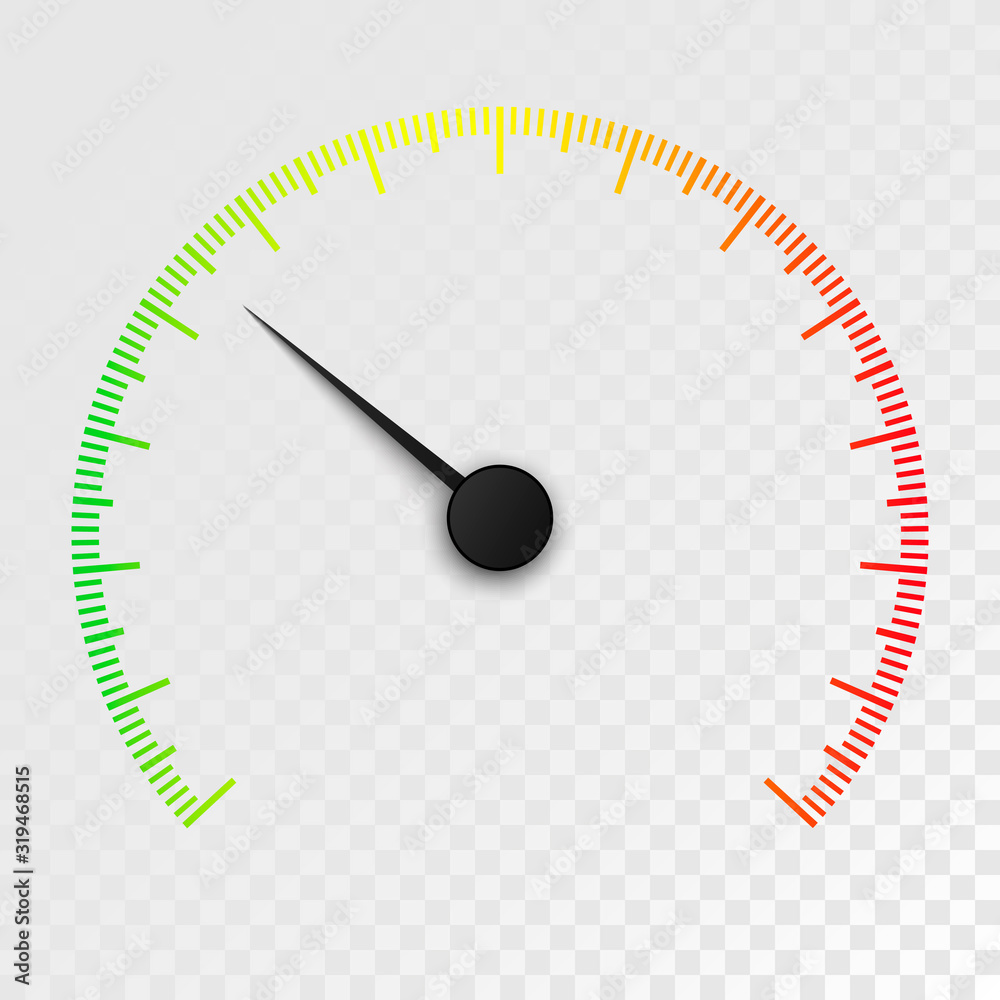 Colorful Car speedometer isolated on transparent background. Stock ...