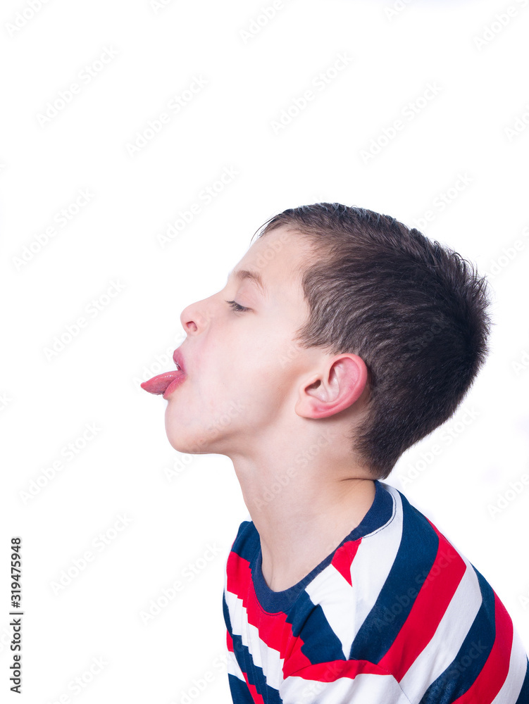 Kid Sticking His Tongue Out