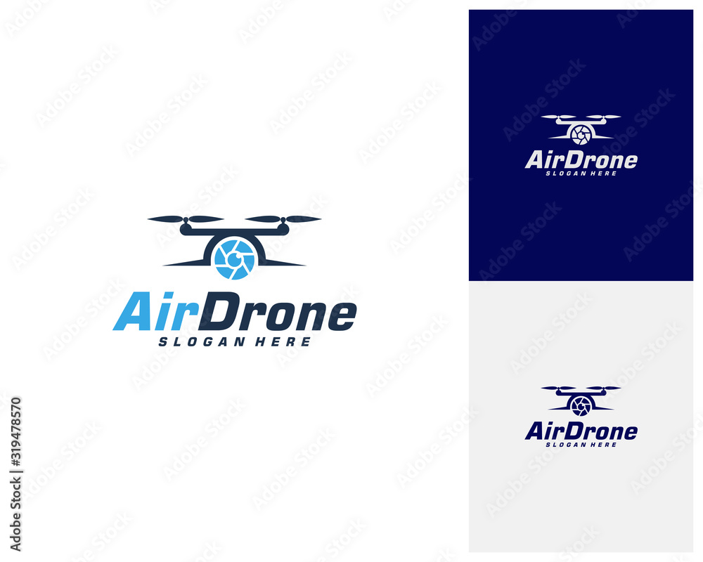 Drone logo design template. Photography drone icon vector. Creative ...