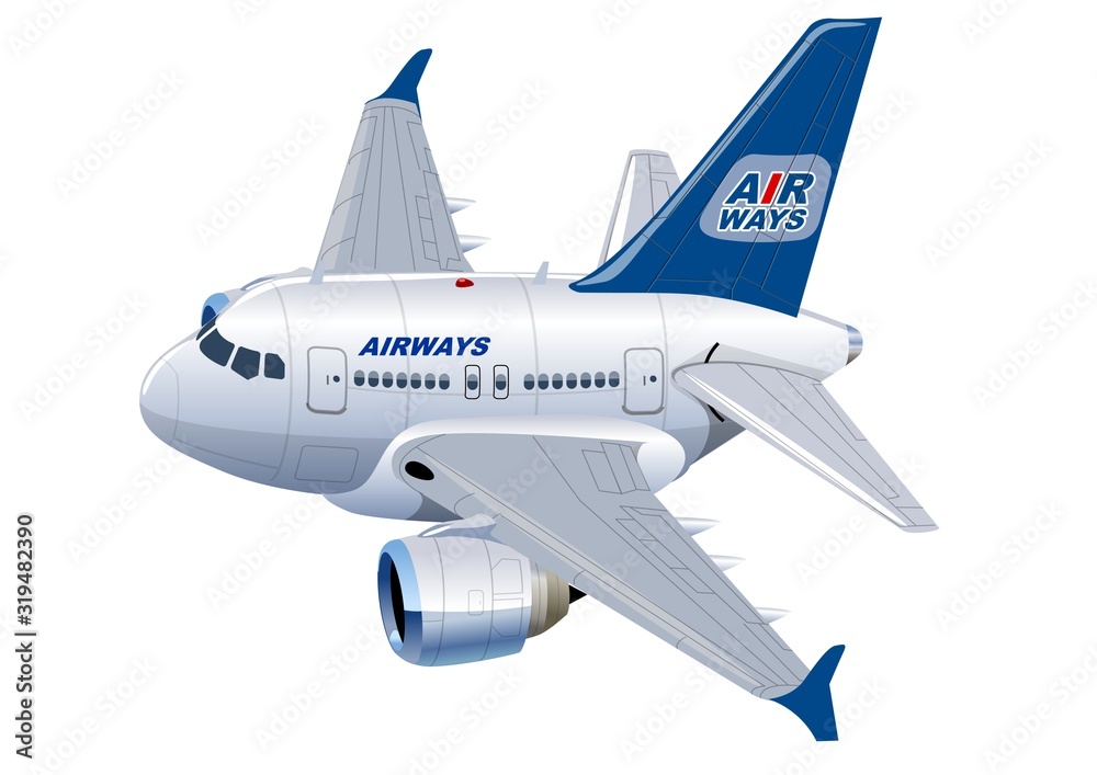 Cartoon Commercial Airplane Stock Vector | Adobe Stock