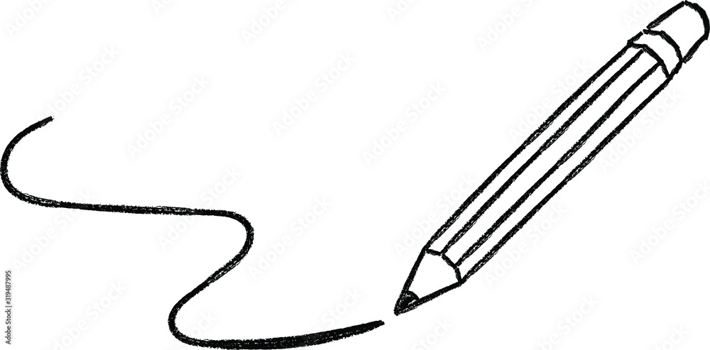 Pencil hand drawn illustration.crayon texture,drawing concept,vector ...