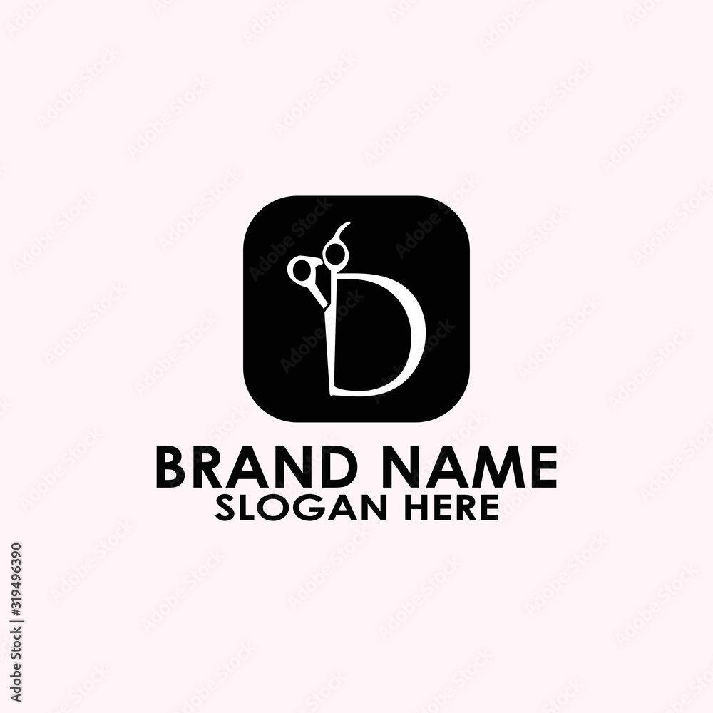 logo letter d haircut vector design Stock Vector | Adobe Stock