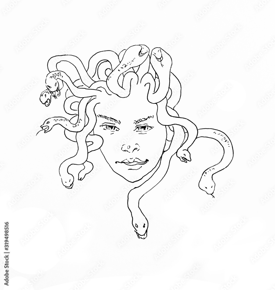 Easy Medusa Drawing
