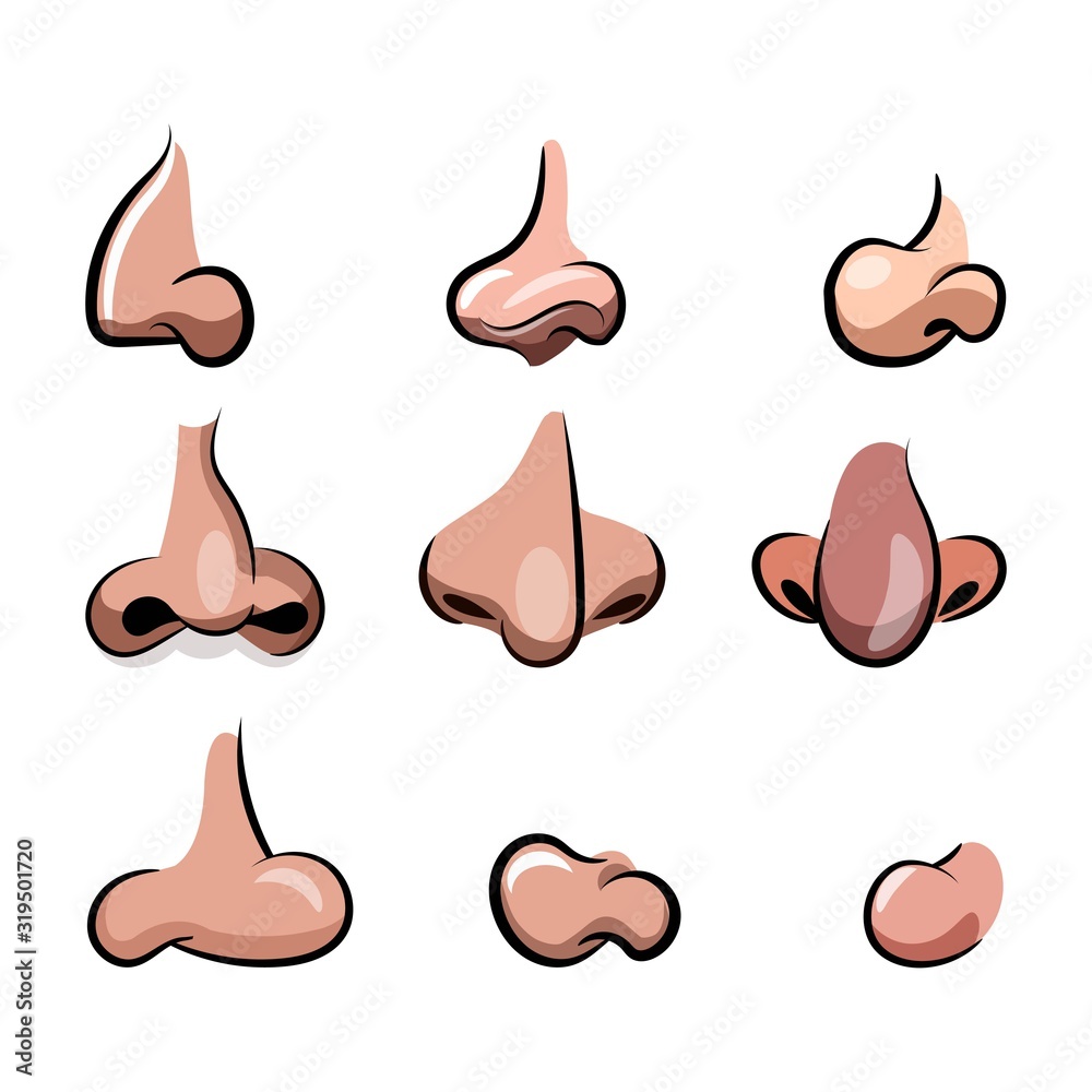 Vector nose cartoon set for character animation Stock Vector | Adobe Stock