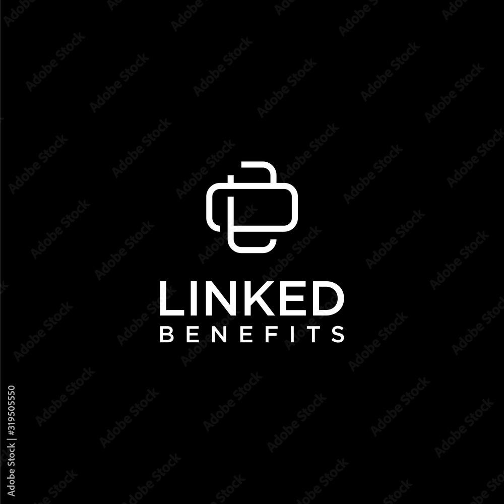 Simple line logo design of letter L and investment company with dark ...