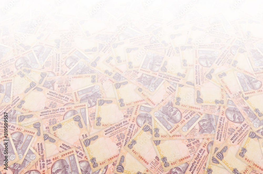 Mahatma Gandhi face on Indian bank note ten rupees. 10 Rupee National ...