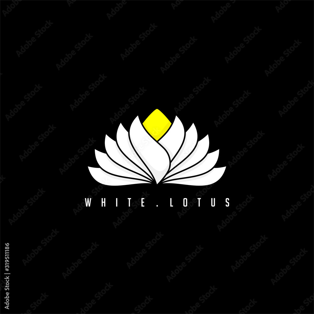 White Lotus vector Illustration Stock Vector | Adobe Stock