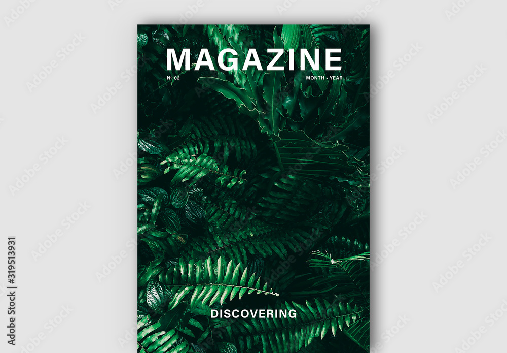 Magazine Layout with Bold Text Elements Stock Template | Adobe Stock