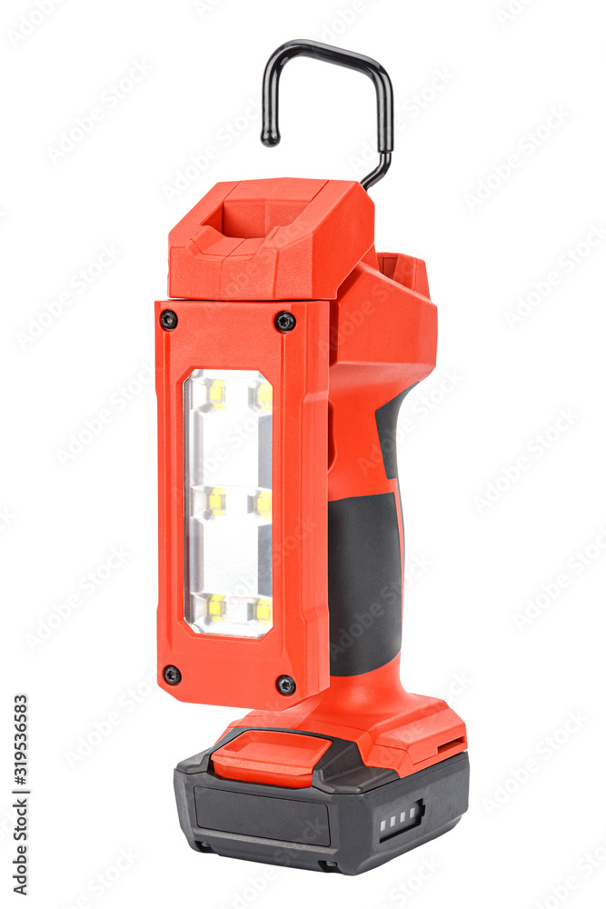 Cordless 12V LED task light with flexible head and retractable hook for ...