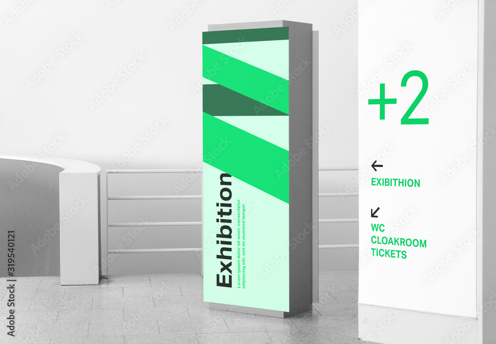 2 Tall Indoor Signs Mockup Stock Template | Adobe Stock