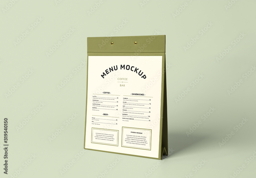 Standing Menu Mockup Stock Template | Adobe Stock