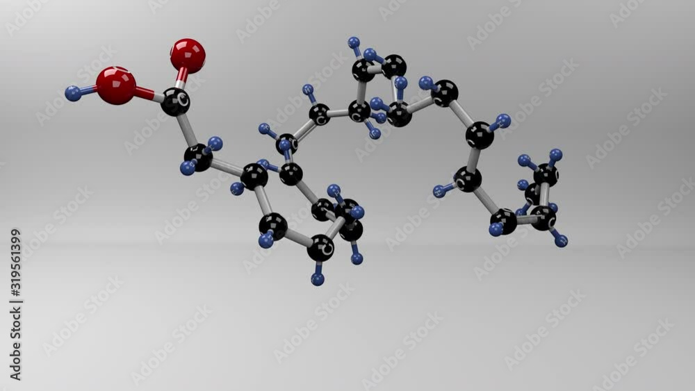 Docosahexaenoic acid molecule. Molecular structure of DHA, natural ...