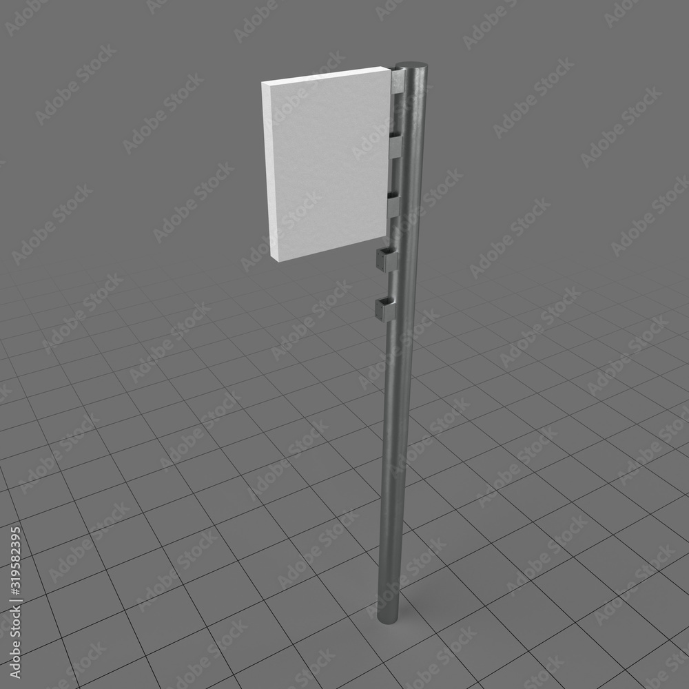 Street pole with signboard Stock 3D asset | Adobe Stock