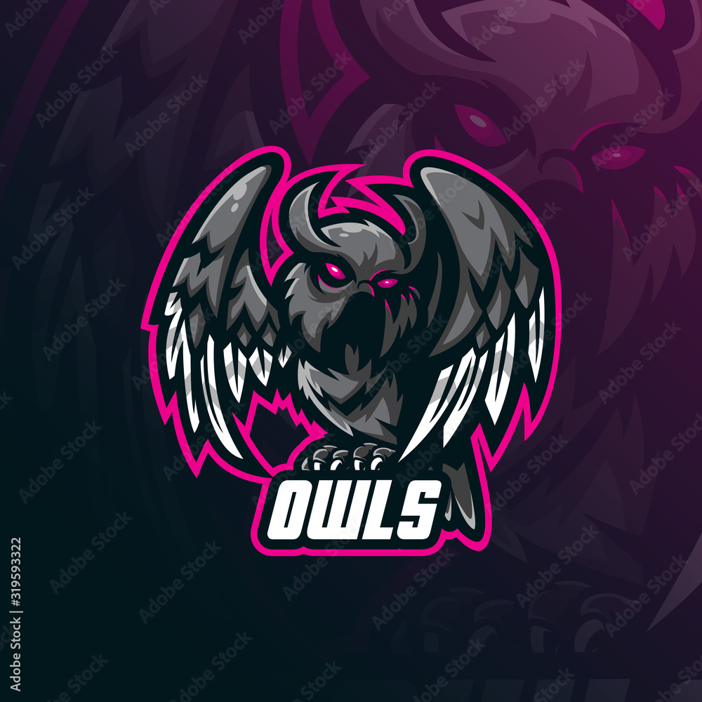 owl mascot logo design vector with modern illustration concept style ...