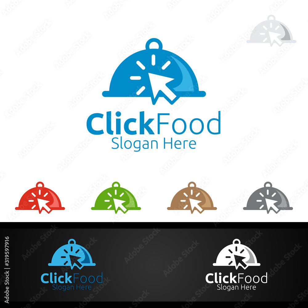 Click Food Logo for Restaurant or Cafe Stock Vector | Adobe Stock