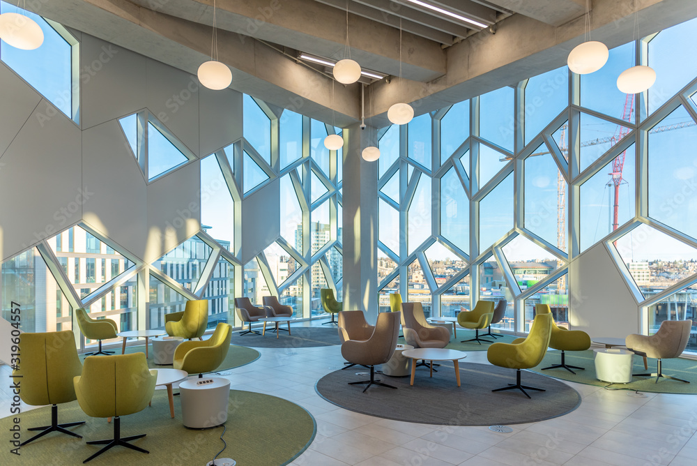 Calgary, Alberta - December 15, 2018: Interior of Calgary`s Central ...