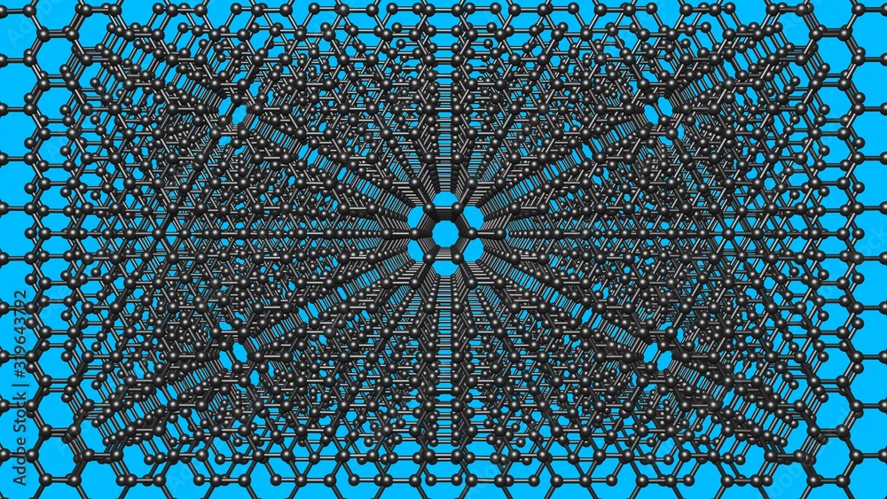 Graphene cube , multiple layers . 3d rendering illustration Stock ...