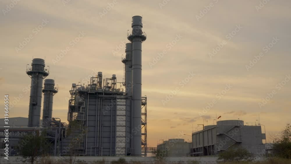 Gas turbine electrical power plant in industrial Estate. Power plant at ...
