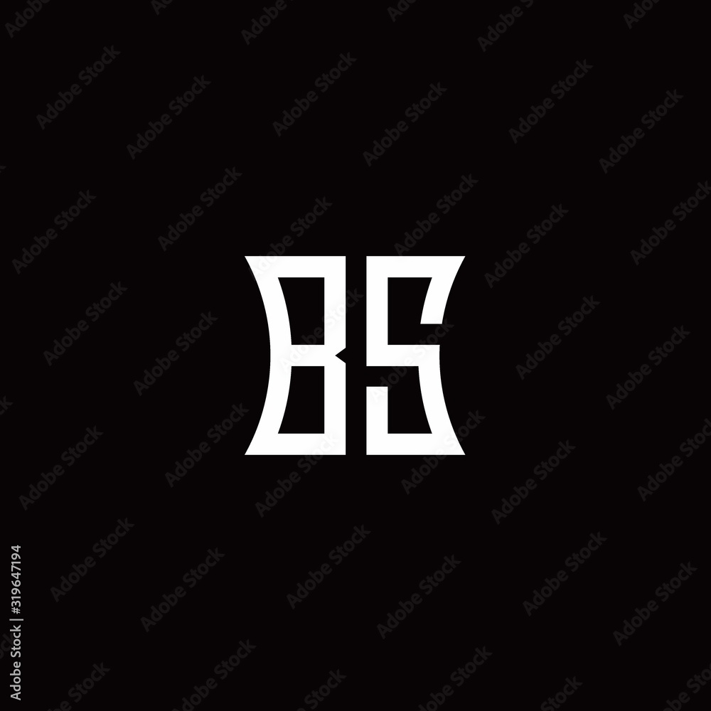 BS monogram logo with curved side style design template Stock Vector ...