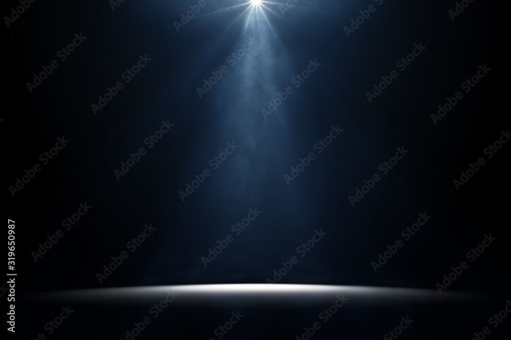 Illuminated Spotlight On Stage Stock Photo | Adobe Stock