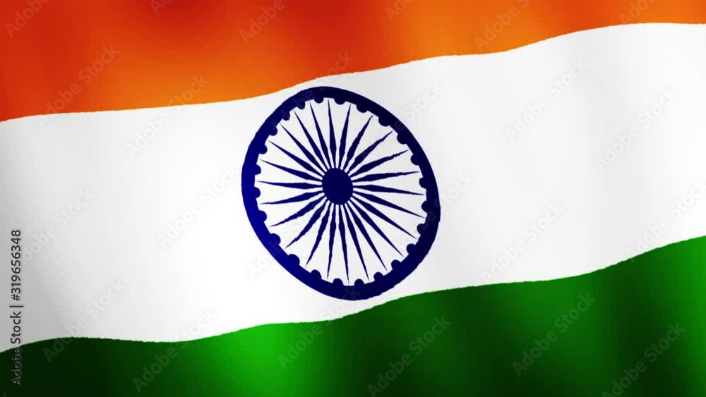 India flag waving, A flag animation background. Closeup Republic of ...