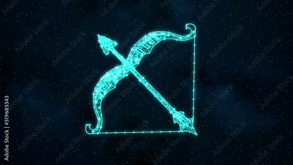 Sagittarius zodiac constellation icons signs with galaxy stars ...