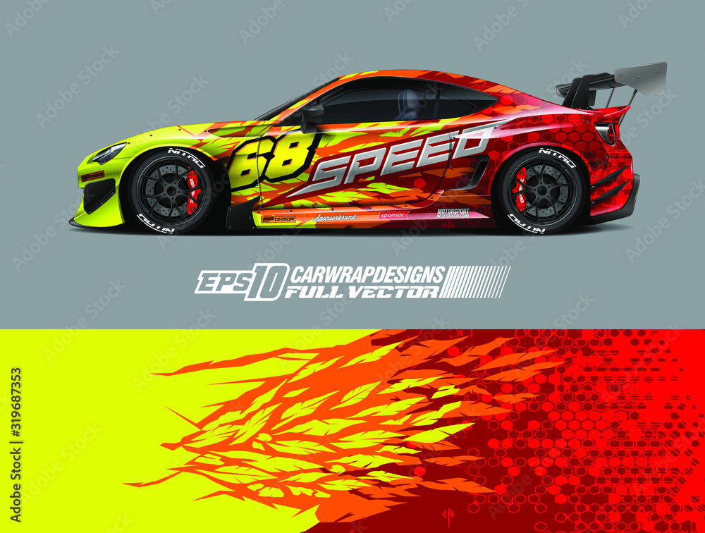 Vehicle graphic livery design vector. Graphic abstract stripe racing ...