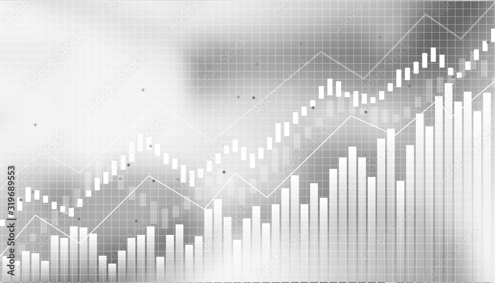 Abstract financial chart with uptrend line graph in stock market on ...