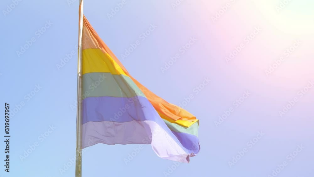 LGBT flag waving in the wind in 4K Stock Video | Adobe Stock