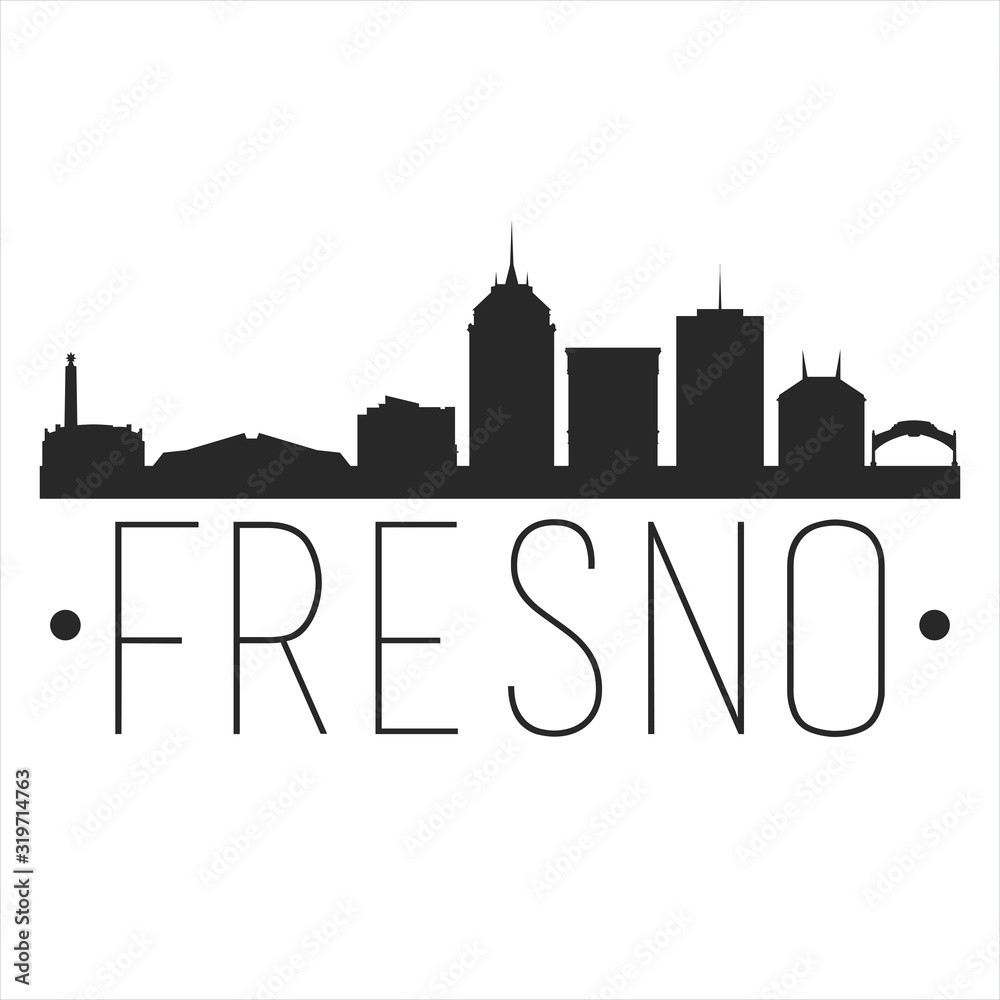 Fresno California. City Skyline. Silhouette City. Design Vector. Famous ...