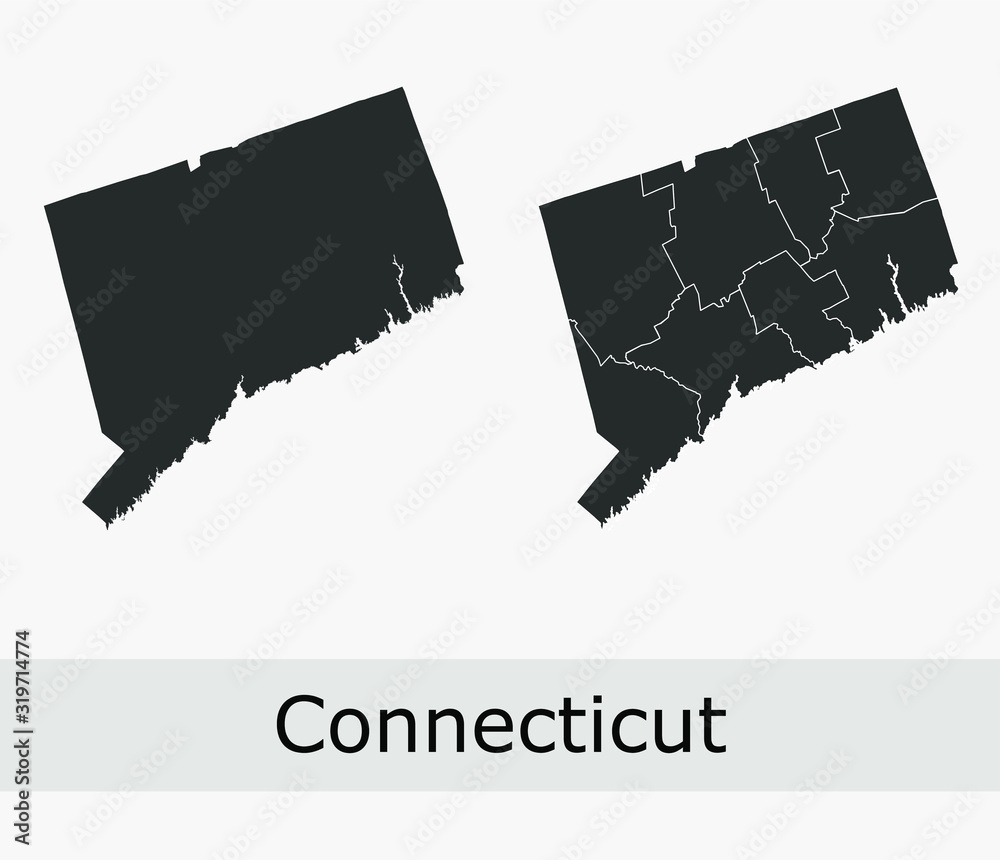 Connecticut vector maps counties, townships, regions, municipalities ...