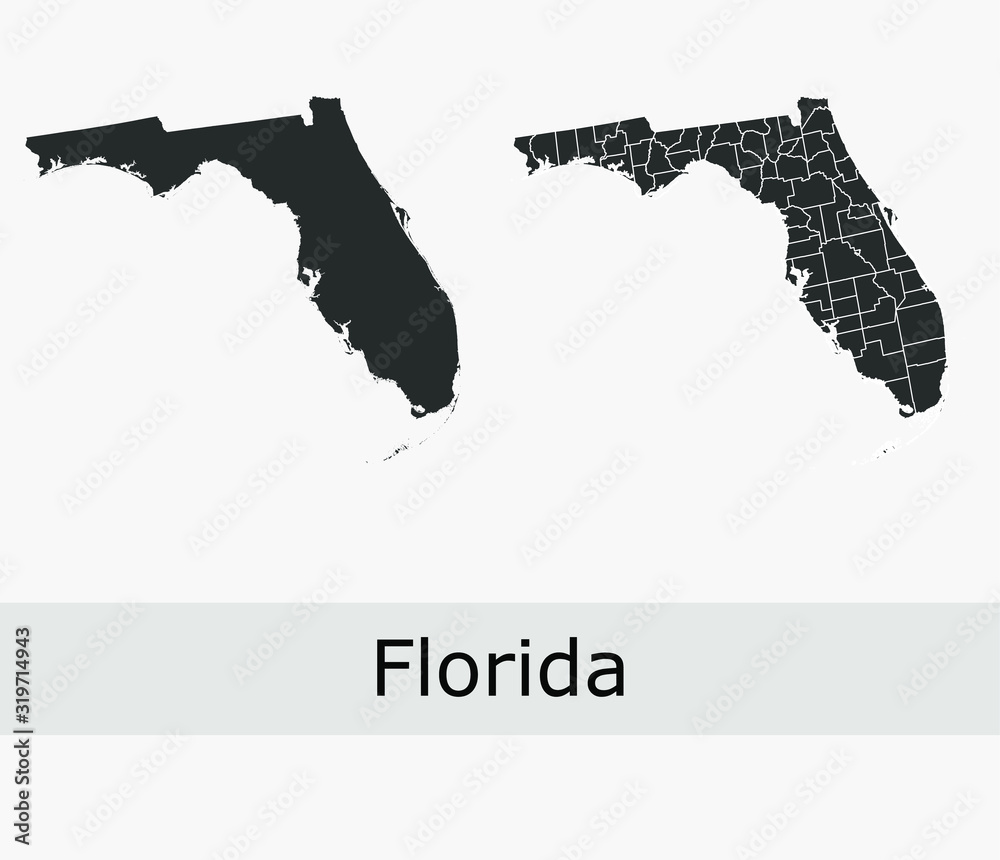 Florida vector maps counties, townships, regions, municipalities ...