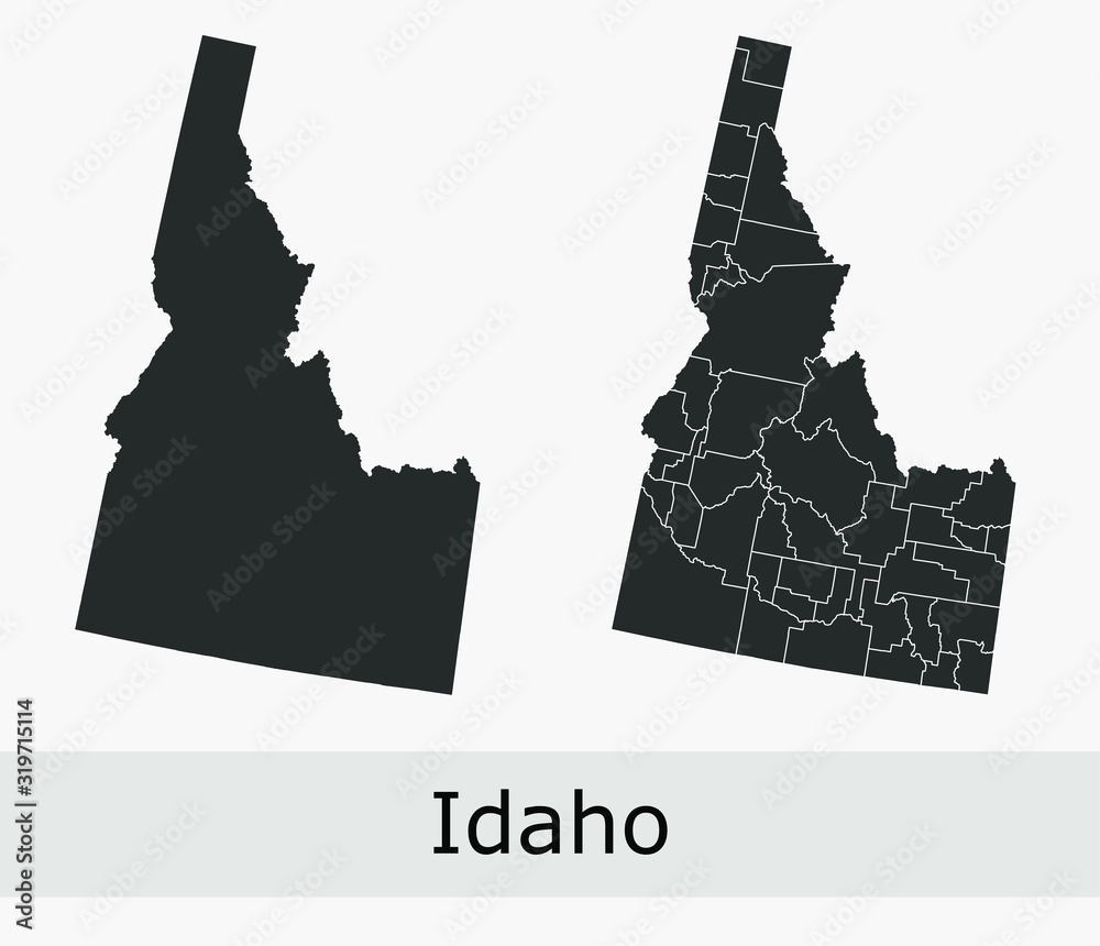 Idaho vector maps counties, townships, regions, municipalities ...