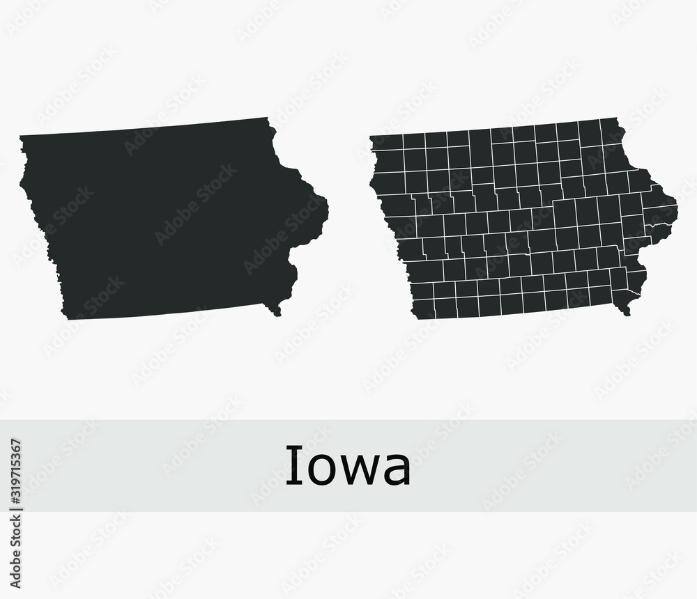 Iowa vector maps counties, townships, regions, municipalities ...
