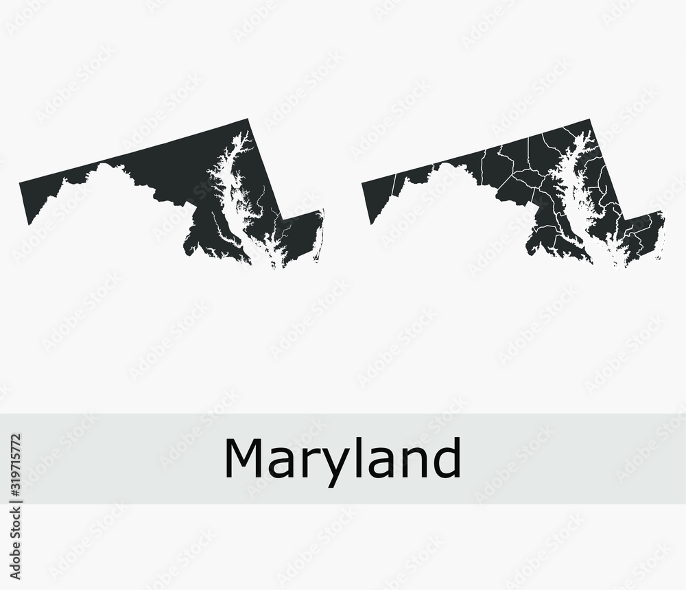 Maryland vector maps counties, townships, regions, municipalities ...