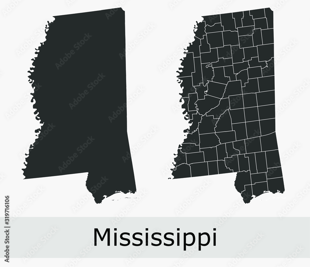 Mississippi vector maps counties, townships, regions, municipalities ...