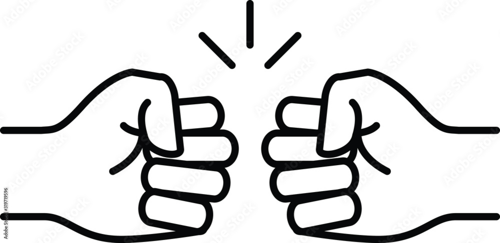 Fist Bump icon - vector Vektor Stok | Adobe Stock