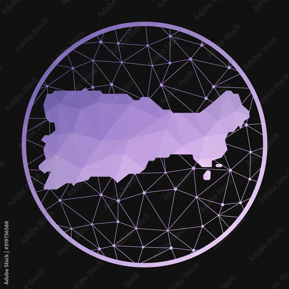 Capri icon. Vector polygonal map of the island. Capri icon in geometric ...