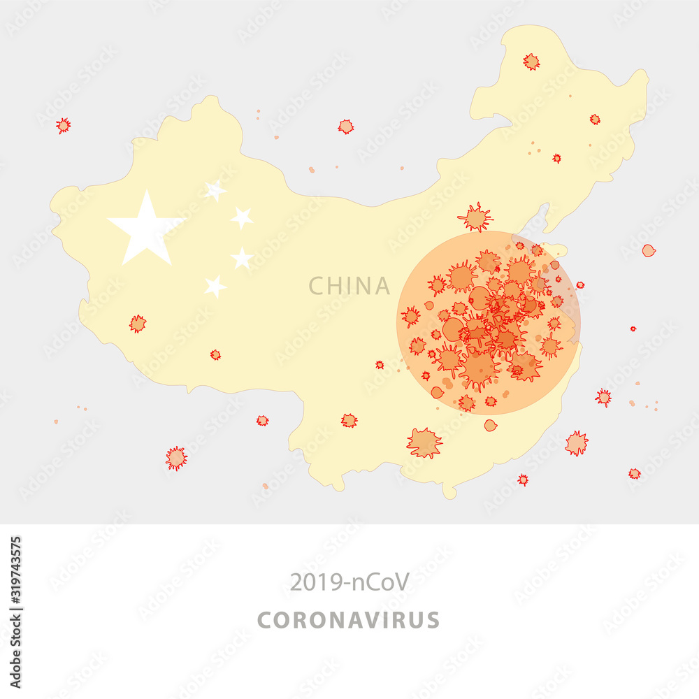 map of china coronavirus infographics vector virus infection 2019 ncov ...