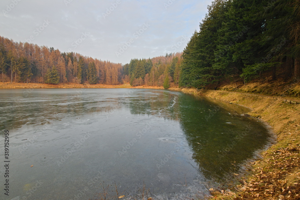 Meugliano lake is a moraine lake of the Ice Age, located in Meugliano ...