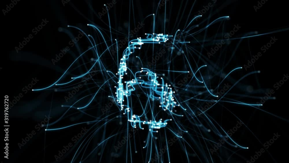 Vidéo Stock Abstract digital nodes and pipe connection paths form a countdown. The numbers are ...