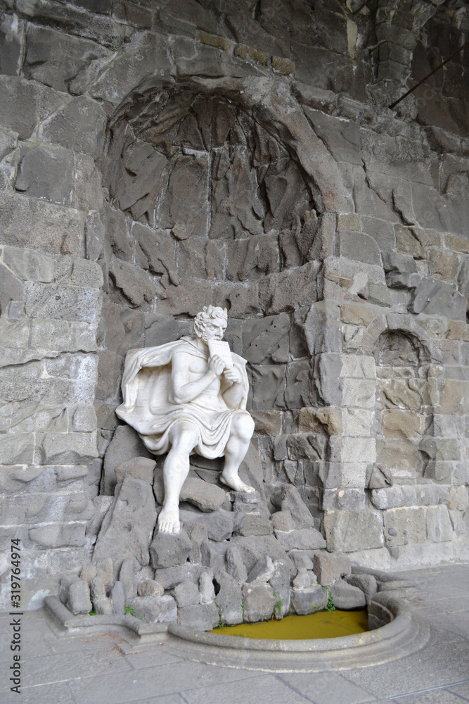 God Pan plays the flute, sculpture ancient Greek God of pastoralism and ...