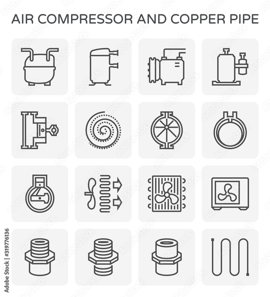 Air compressor or air condenser unit is a part of air conditioning HVAC ...