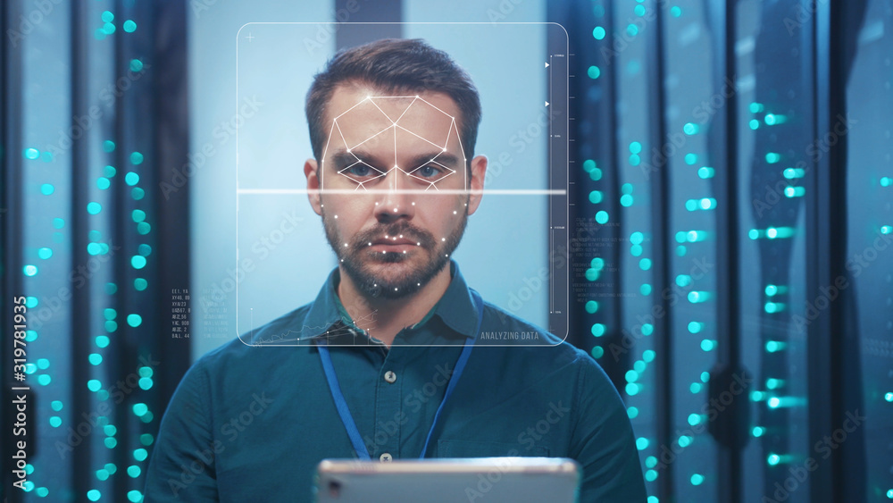 Face ID. Face Detection. Biometric Facial Recognition. ID Information ...