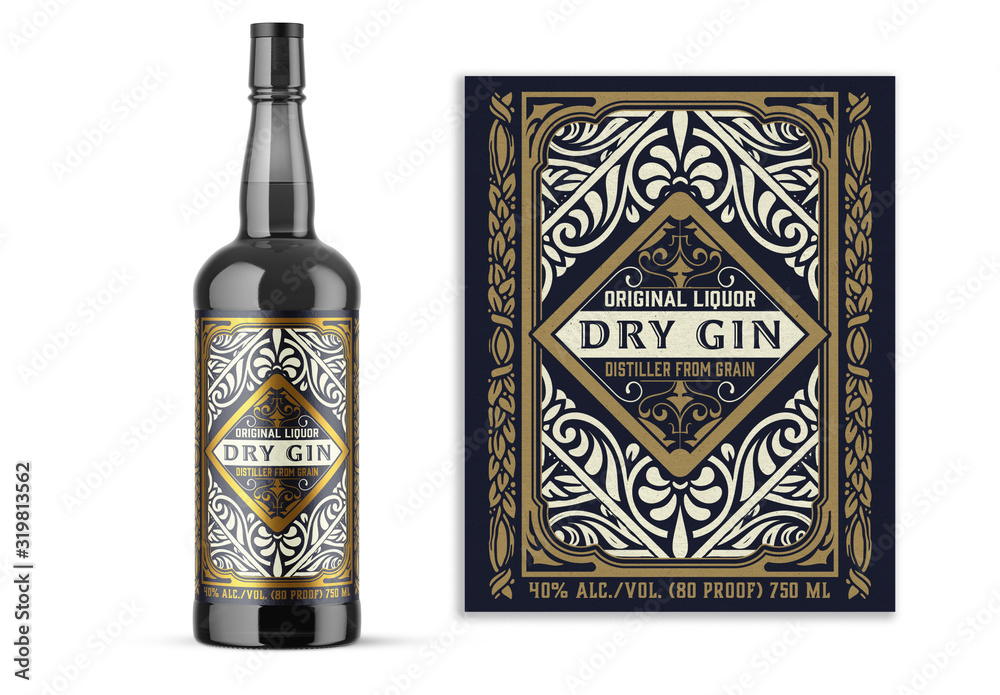 Vintage Whiskey Label Packaging Layout Stock Template | Adobe Stock