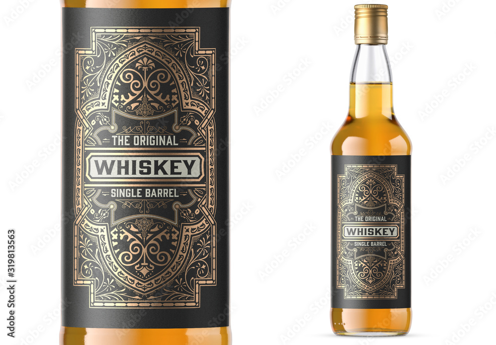 Vintage Whiskey Label Packaging Layout Stock Template | Adobe Stock