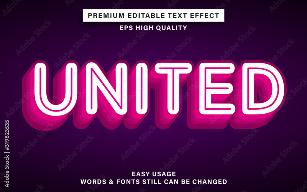 United text effect Stock Vector | Adobe Stock