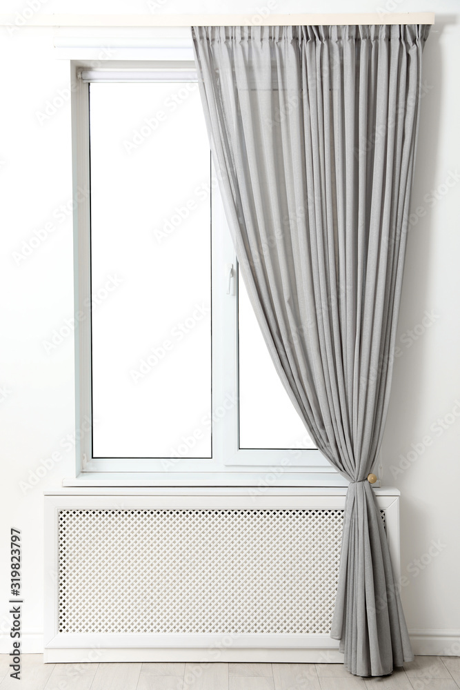 Modern window with beautiful curtains in room Stock Photo | Adobe Stock
