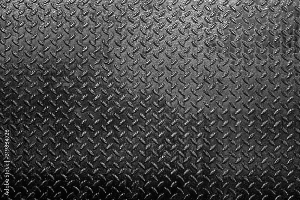 Metal Floor Texture, dark list with rhombus shapes of Black steel ...